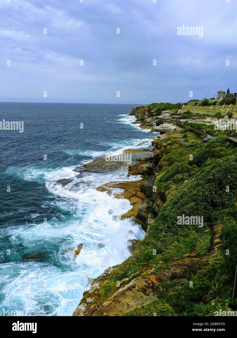 Eerie scenery of the ocean waves by the cliff in Austra Stock Photo - Alamy