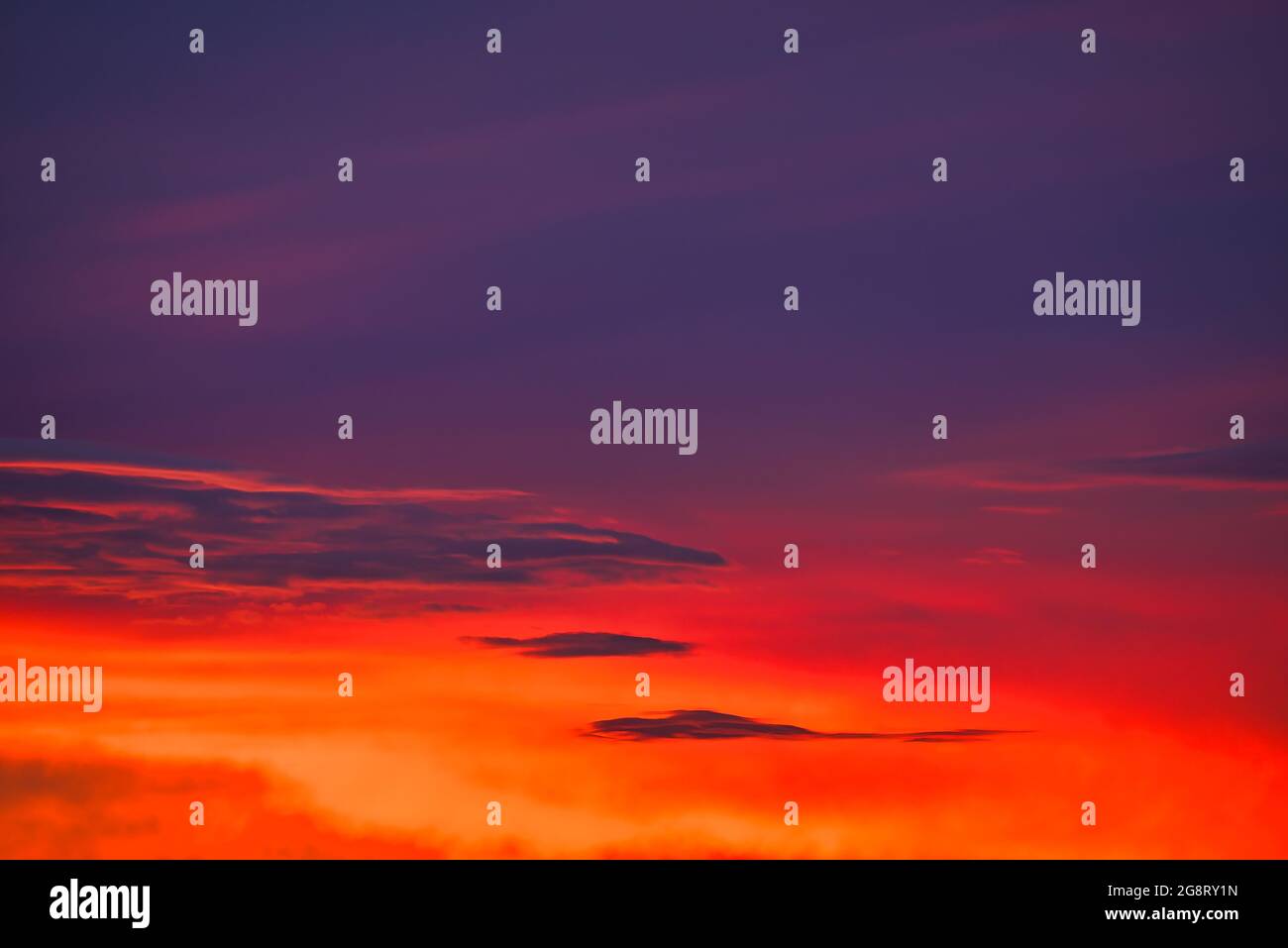 Sunset with beautiful colors in the sky Stock Photo - Alamy