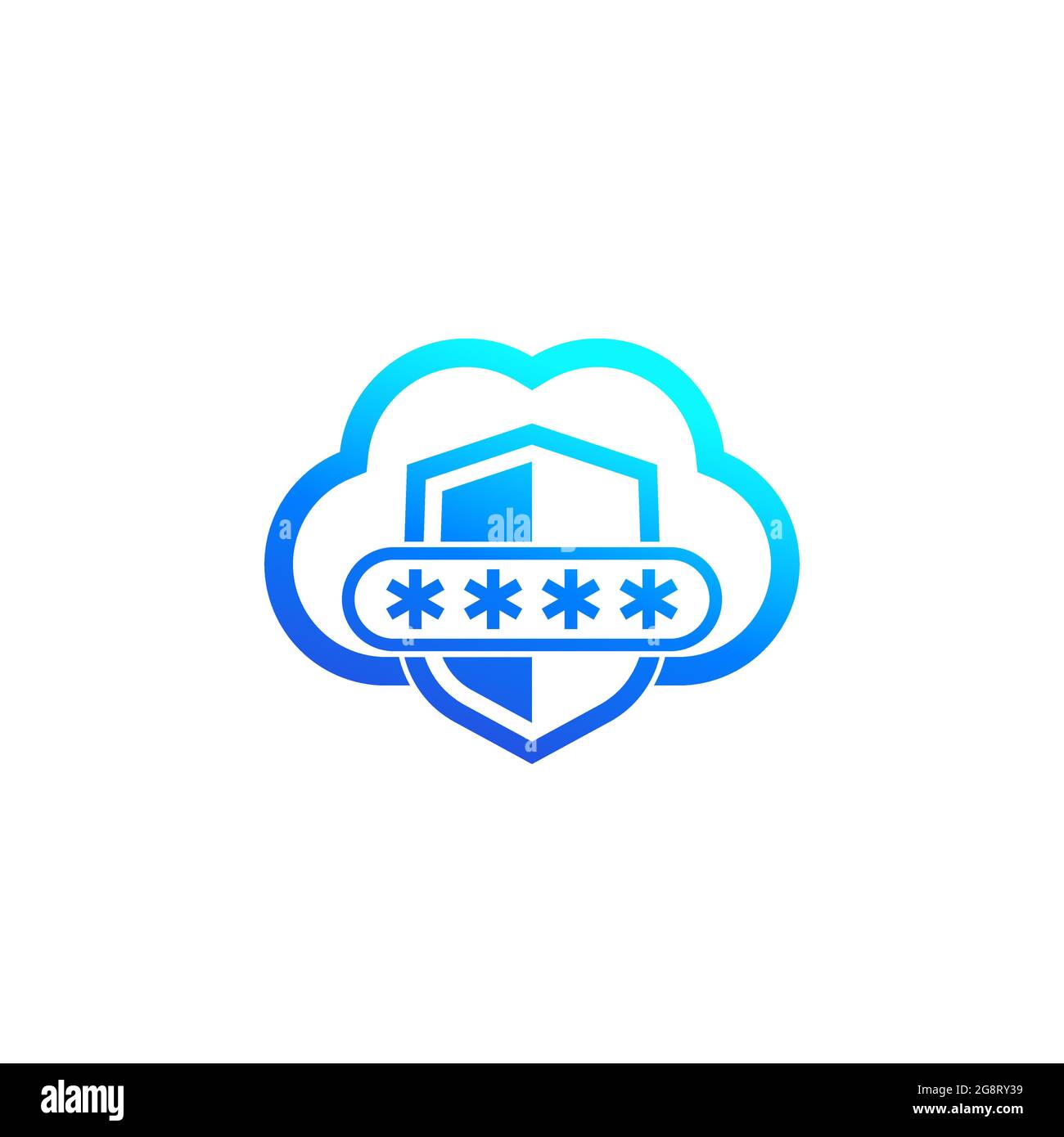 password access to a cloud vector icon Stock Vector Image & Art - Alamy