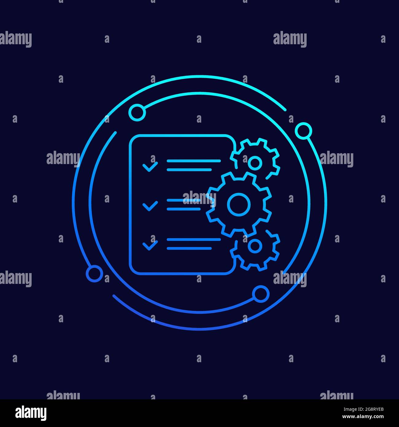 Procedures line icon with a checklist, vector Stock Vector Image & Art ...