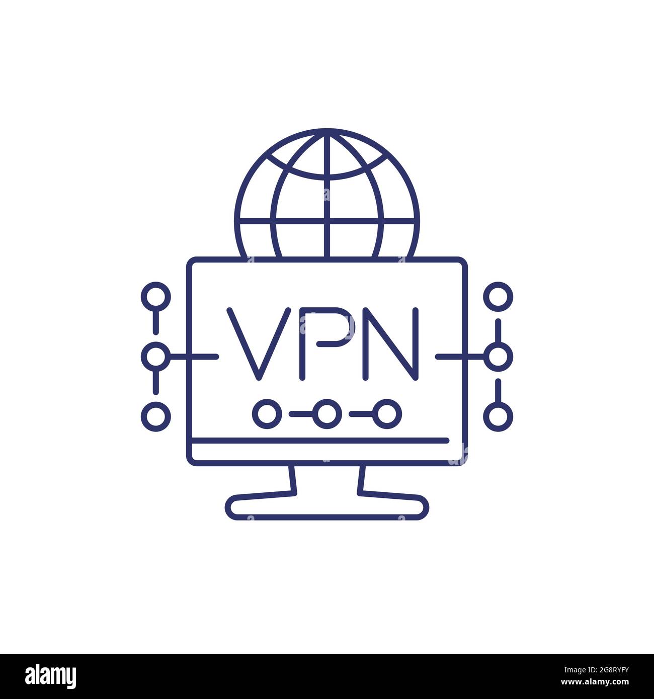 VPN line icon on white, vector Stock Vector Image & Art - Alamy