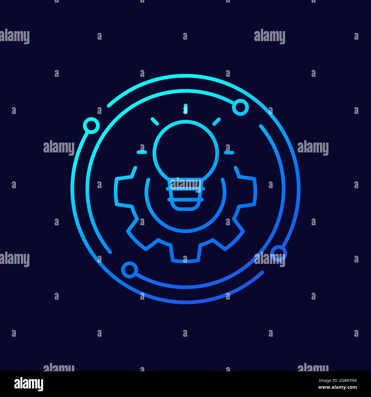solution line icon with light bulb, vector Stock Vector Image & Art - Alamy