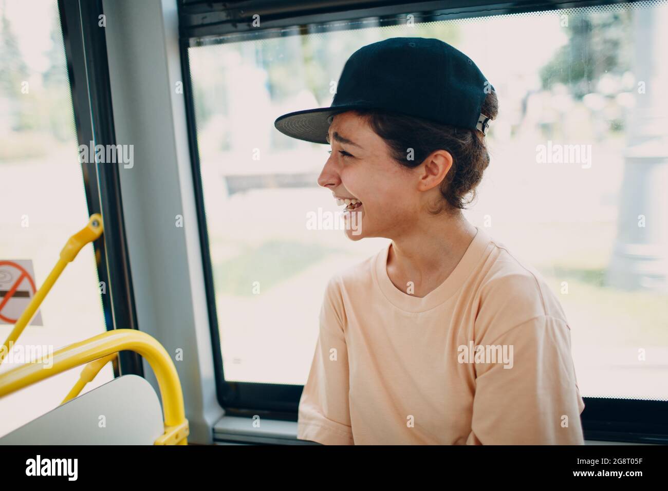 Indian Woman ride in public transport bus or tram Stock Photo - Alamy