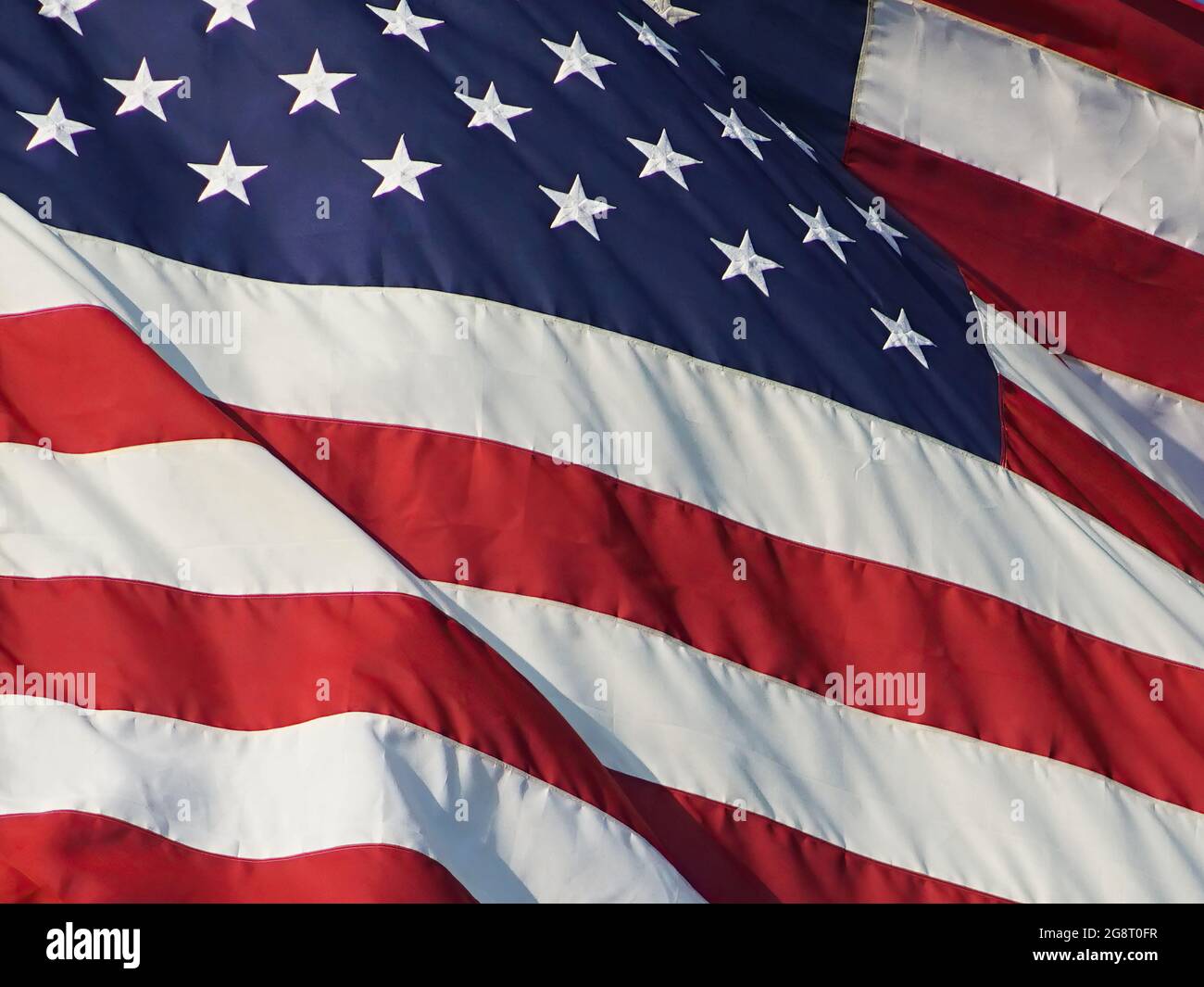 Close up waving american flag hi-res stock photography and images - Alamy