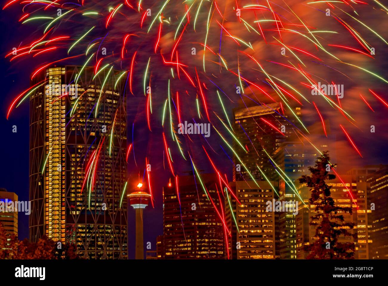 Canada Day Fireworks, Calgary, Alberta, Canada Stock Photo - Alamy