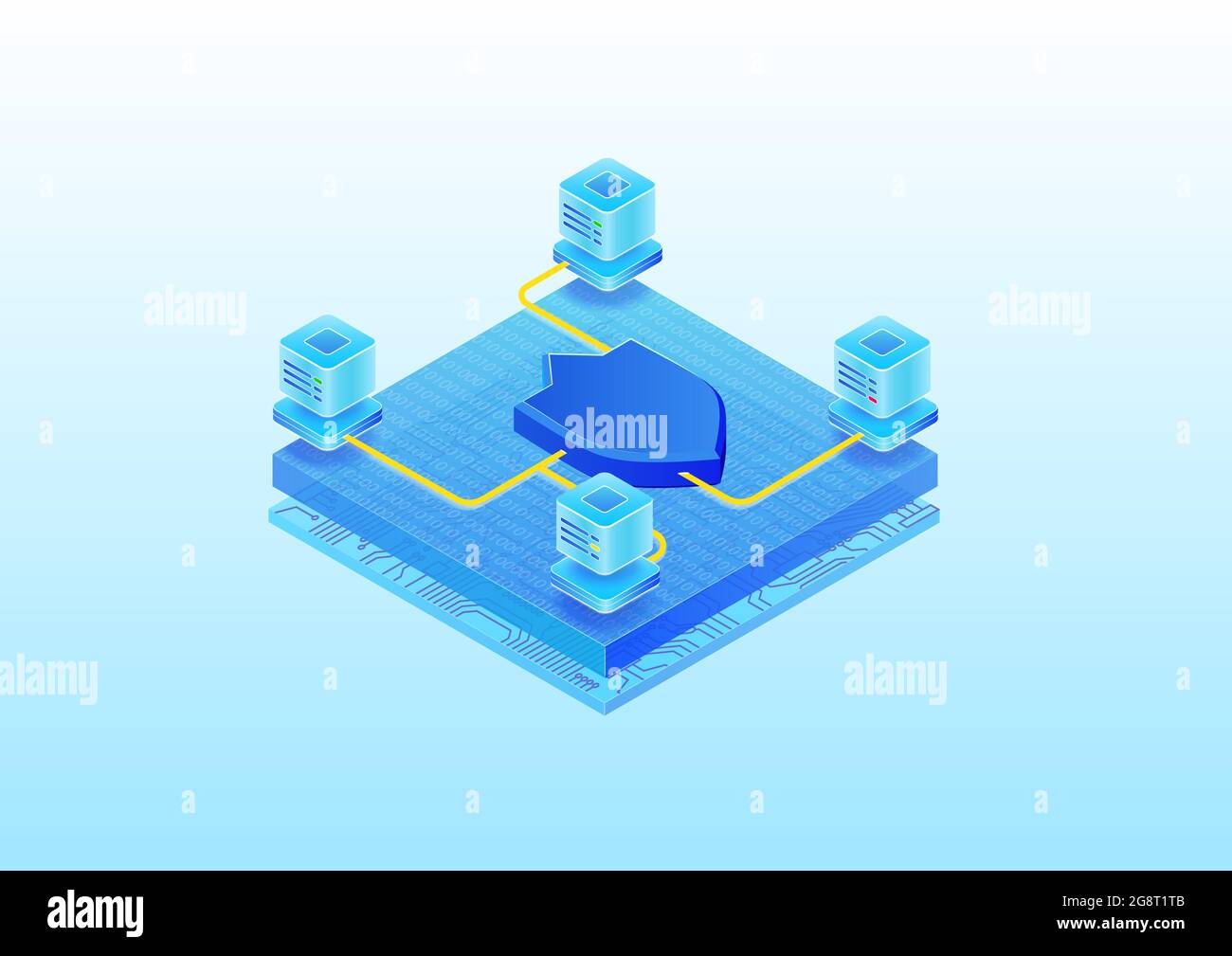 IT security concept for data centers. Isometric 3d vector illustration ...