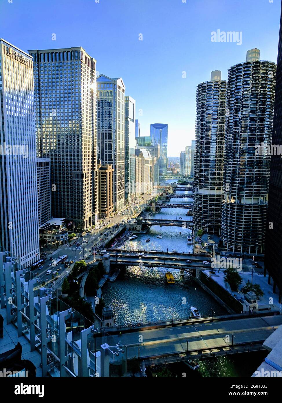 Aerial view of The Chicago Riverwalk, USA Stock Photo - Alamy
