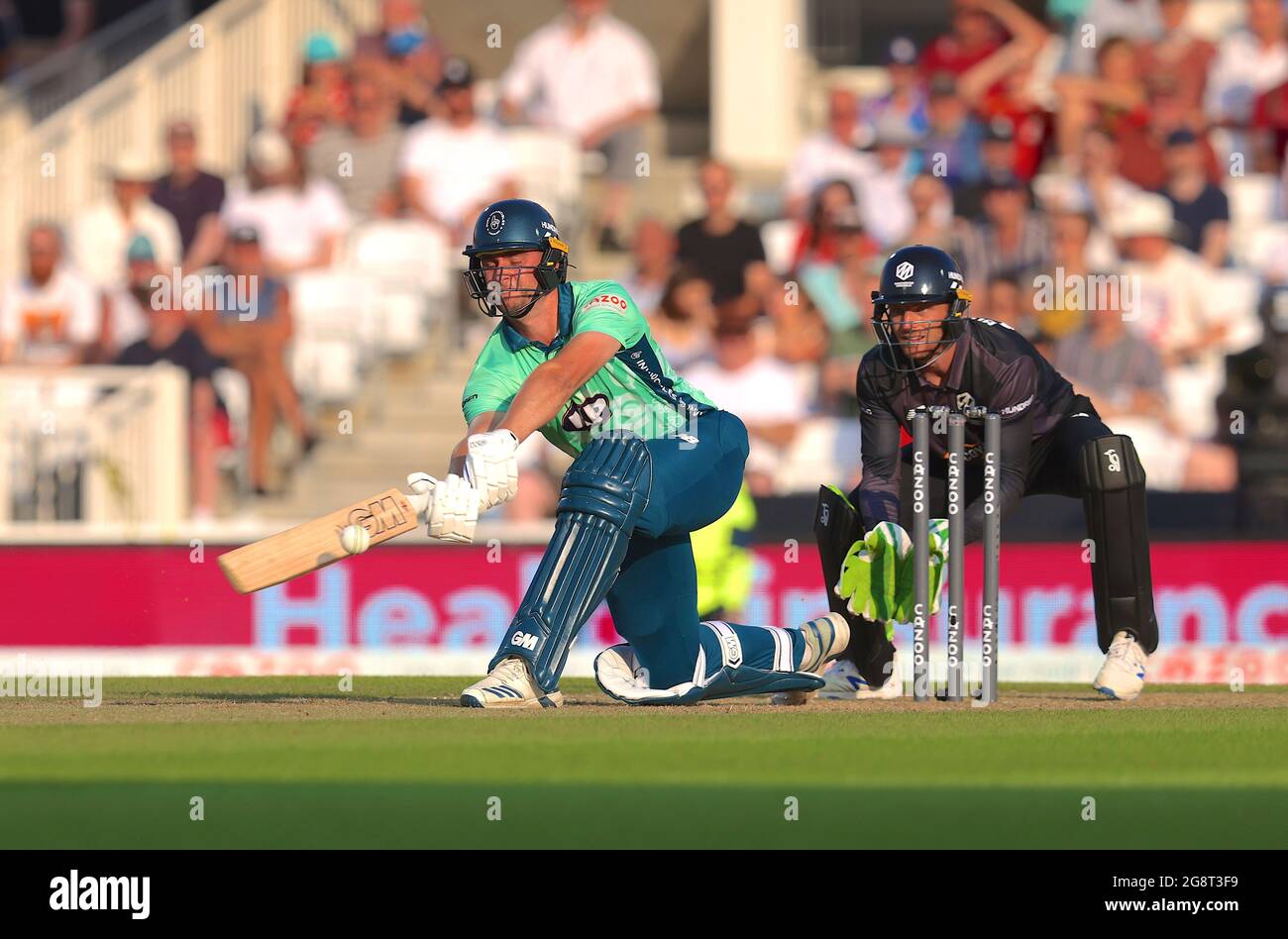 London, UK. 22nd July, 2021. Will Jacks of The Oval Invincibles batting ...