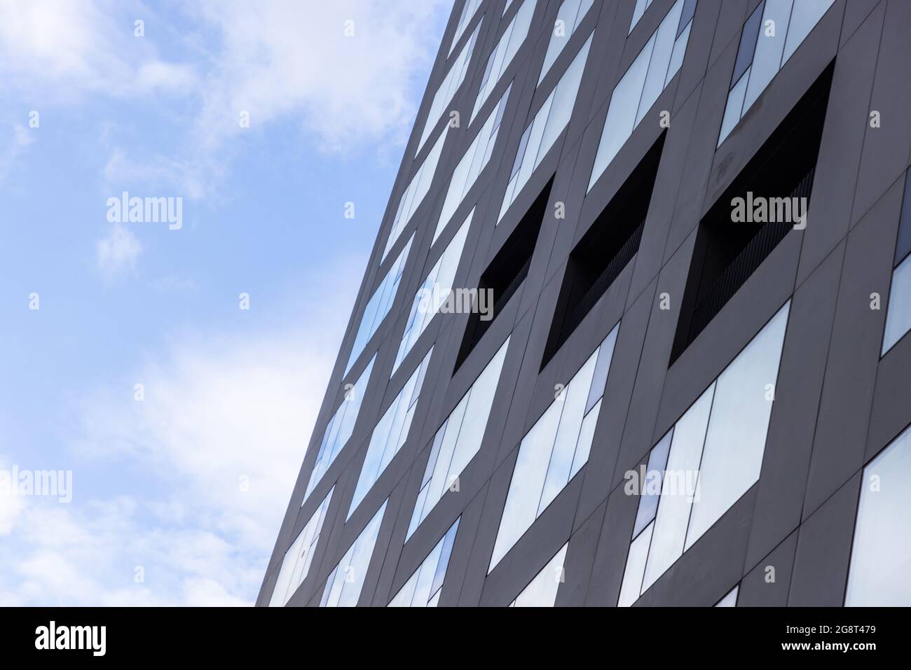 Juny, 2021 - Bucharest, Romania: Wide view from the bottom of a tall ...