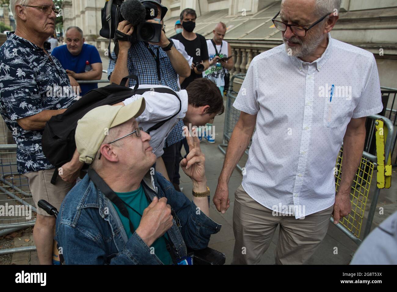 London, UK. 20th July, 2021. Former Labour Party leader Jeremy Corbyn ...