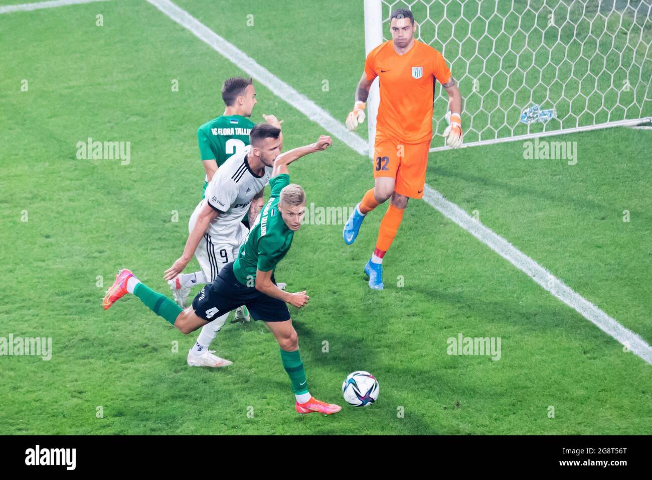 Warsaw, Poland. 21st July, 2021. Tomas Pekhart of Legia, Marco Lukka ...