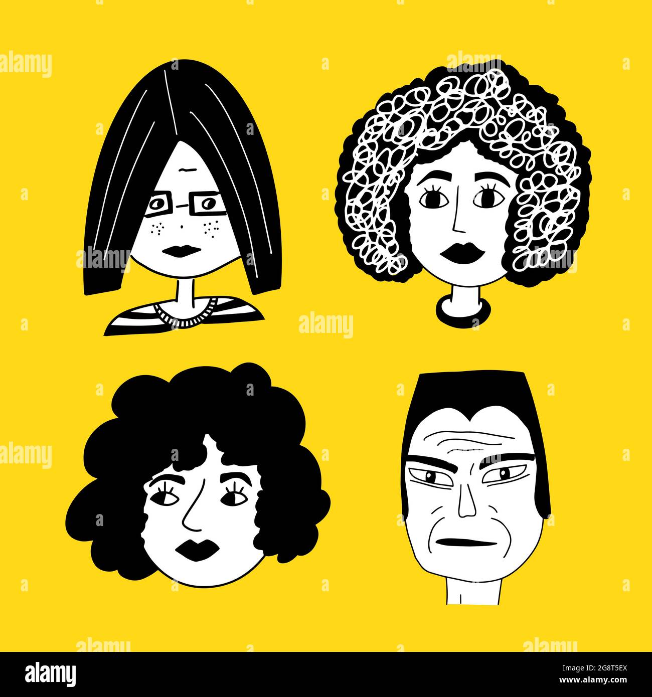 Diverse faces of people set. Human Avatars Collection Stock Vector ...