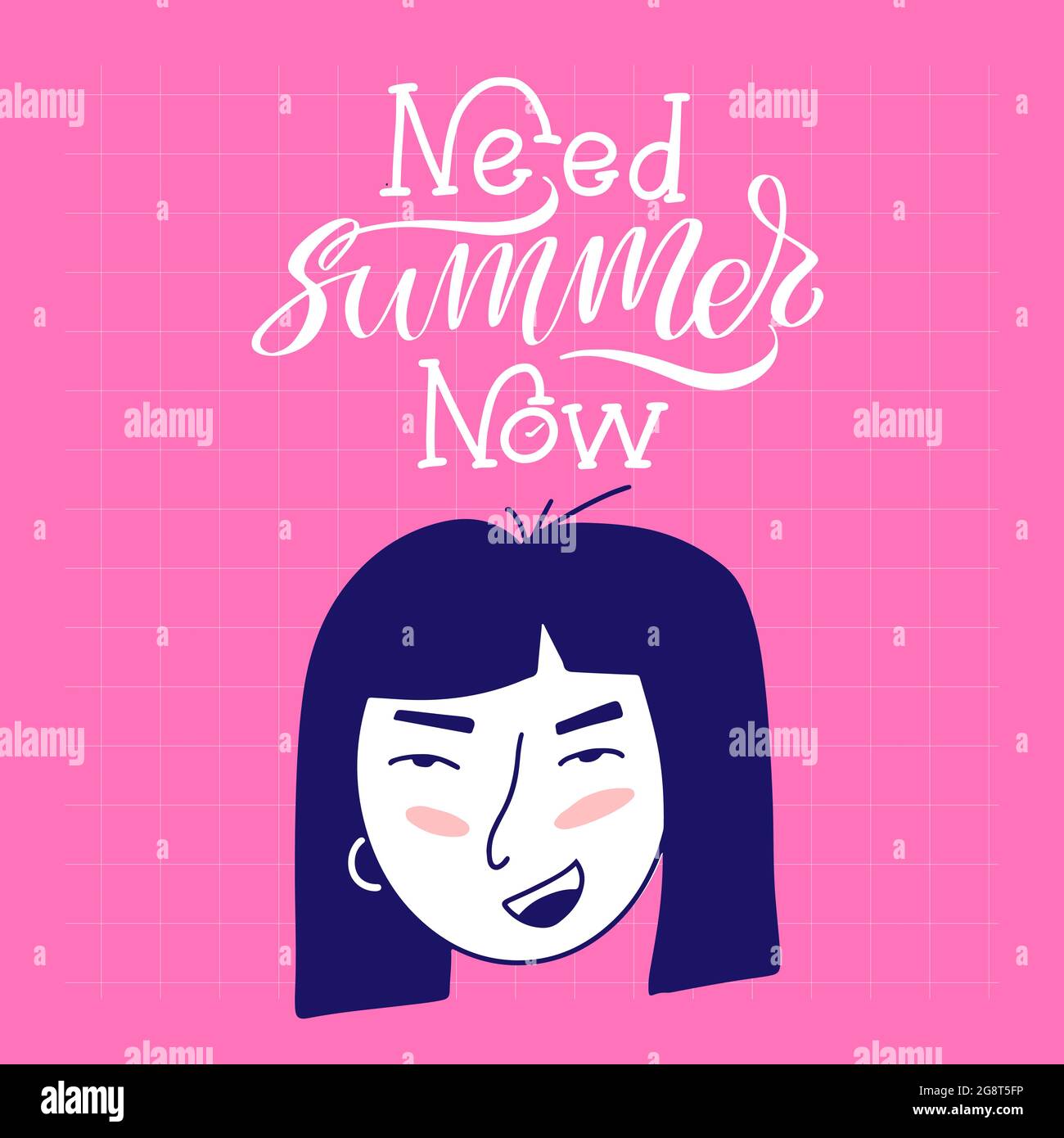 Need summer now. Handwritten stock lettering typography Stock Vector ...