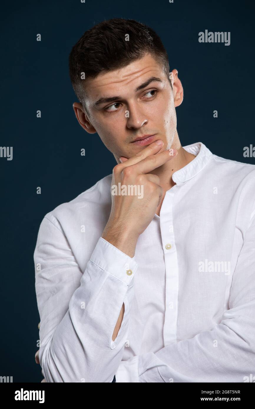 Side view boy standing stone hi-res stock photography and images - Alamy