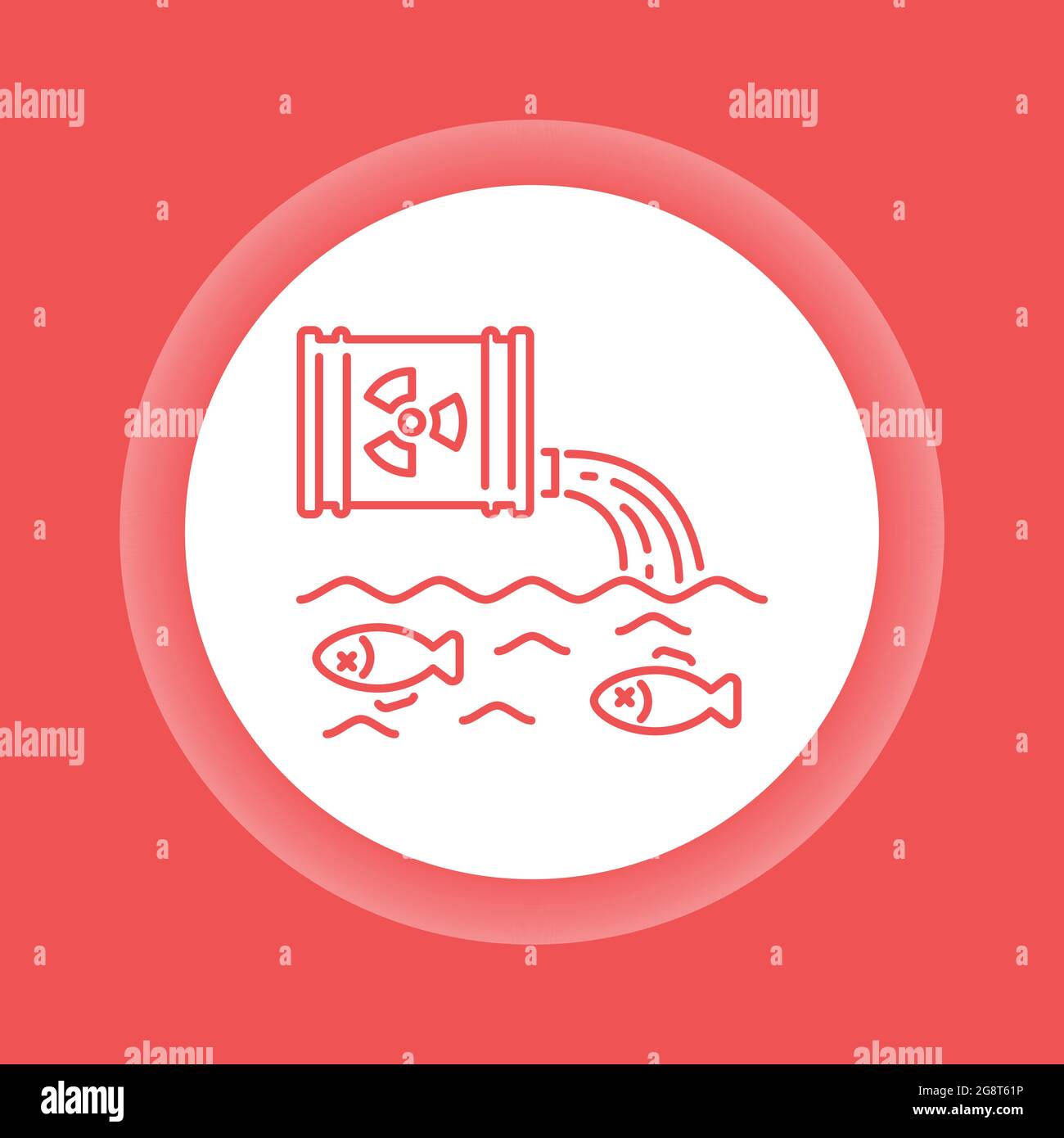 Water pollution color glyph icon. Eco problems. Isolated vector element ...