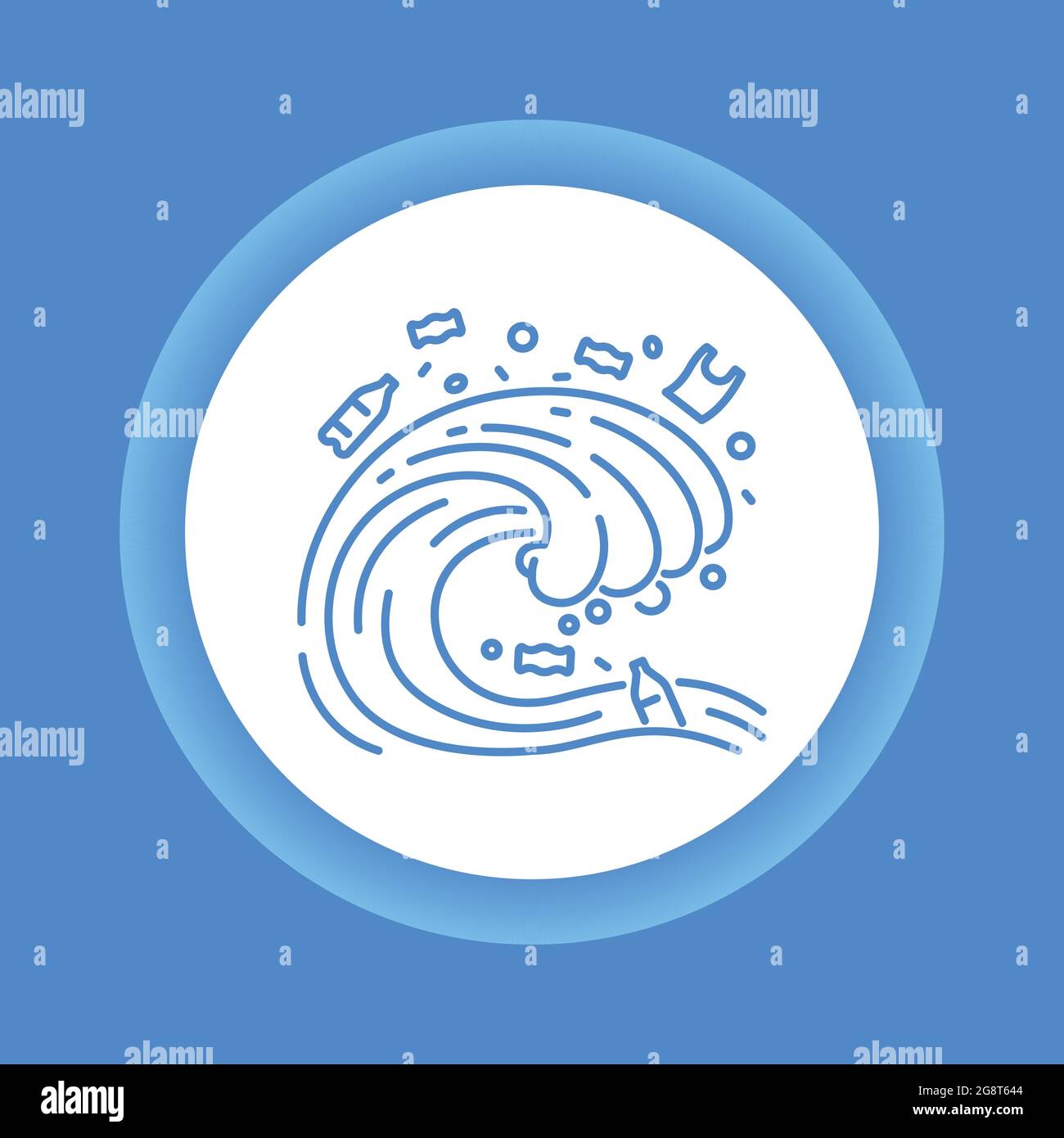 Ocean pollution color glyph icon. Eco problems. Isolated vector element ...