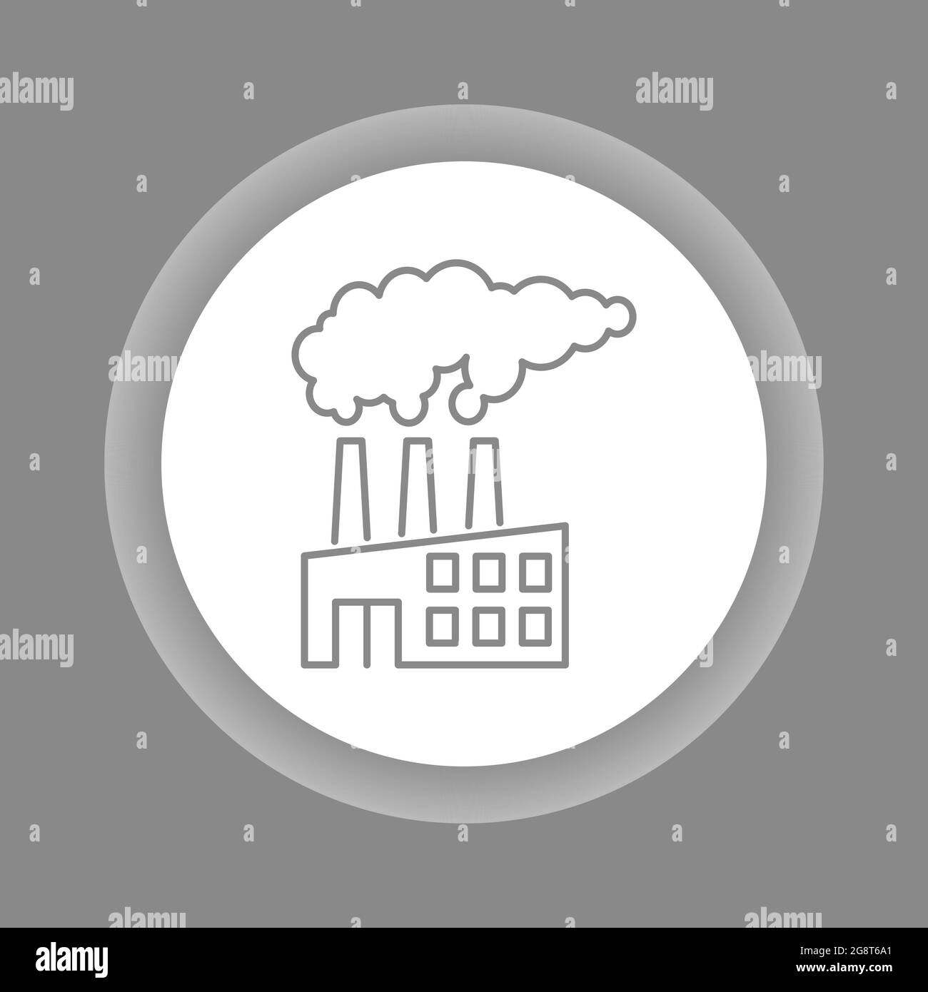 Air pollution color button icon. Eco problems. Isolated vector element ...