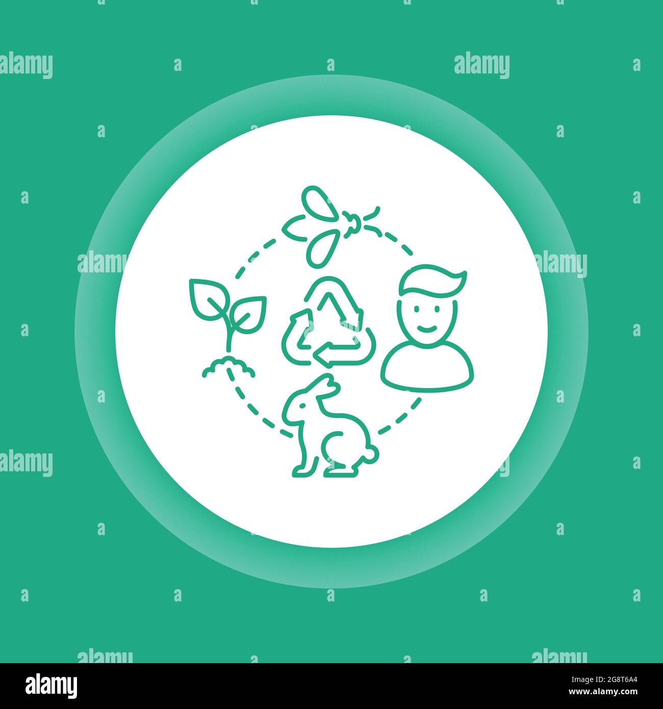 Food chain color glyph line icon. Nature eating model. Isolated vector ...