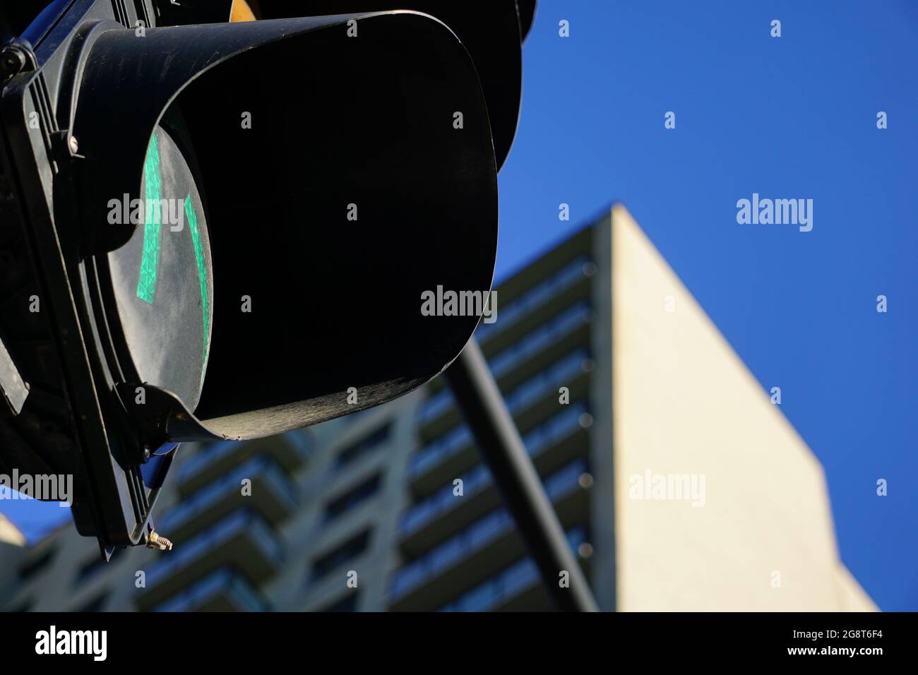 Low angle shot of a traffic light showing green Stock Photo - Alamy