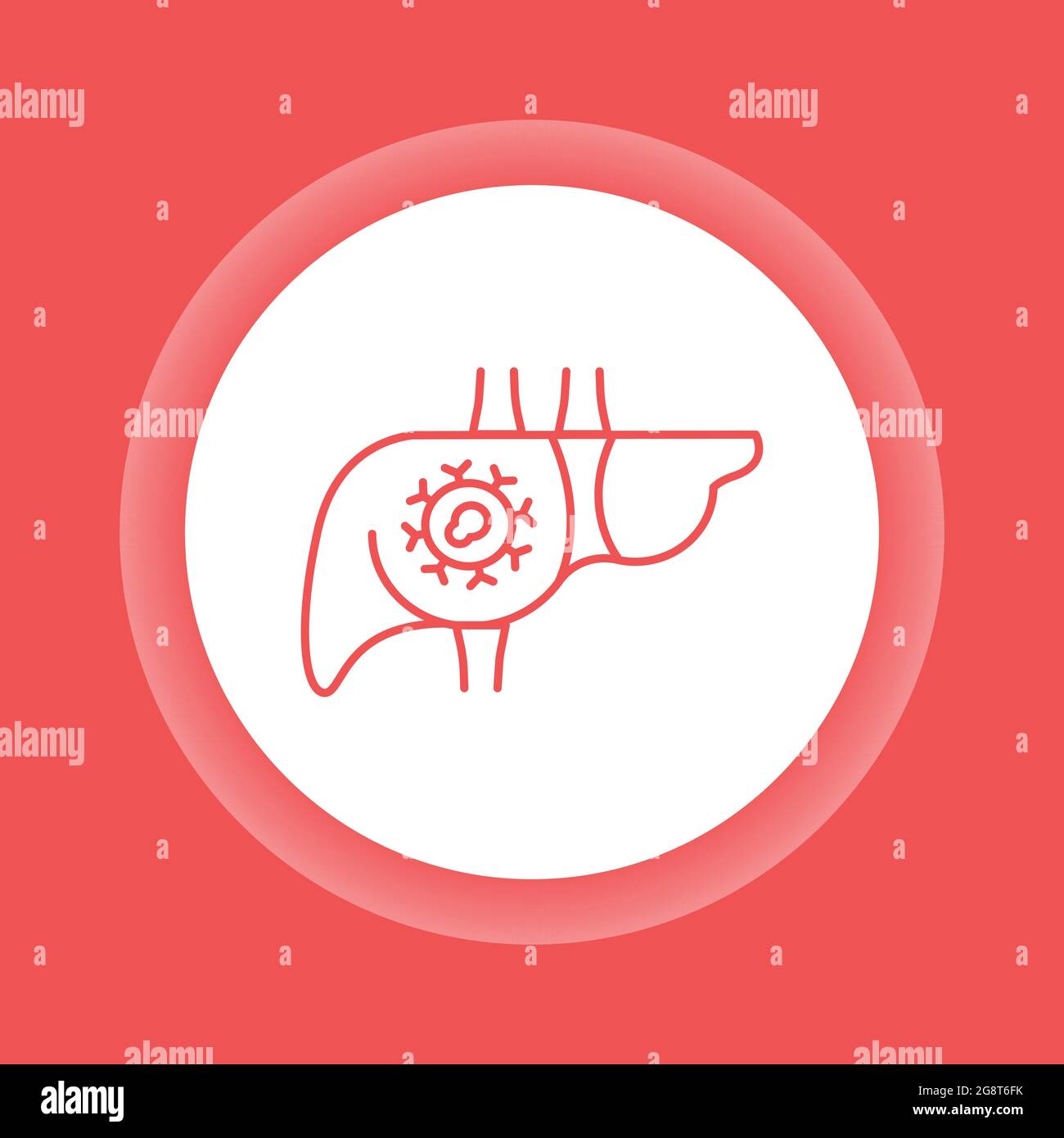 Liver cancer color glyph icon. Oncology. Malignant neoplasm. Isolated ...