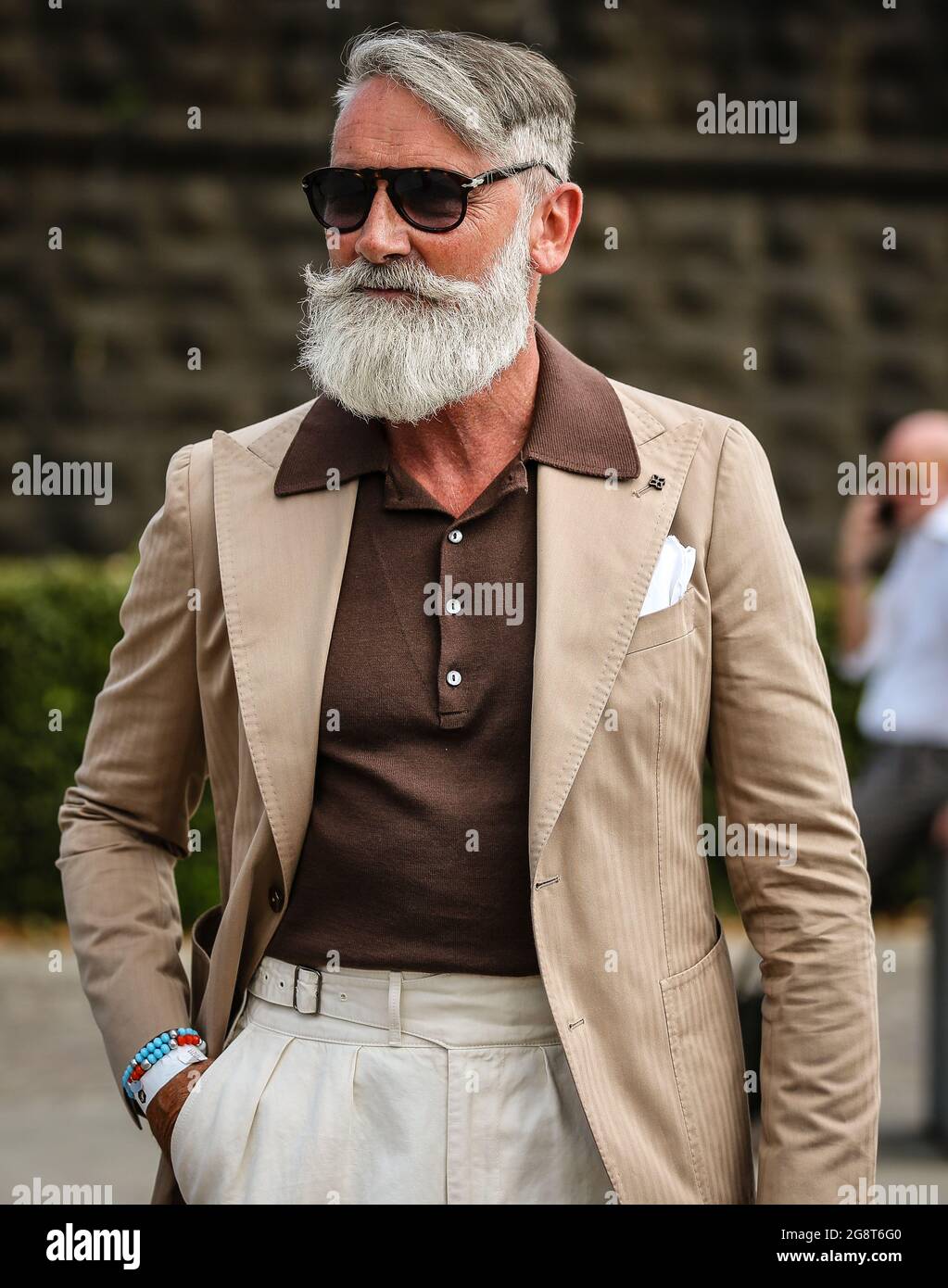 FLORENCE, Italy- July 1 2021: Iuri Marini on the street in Florence ...