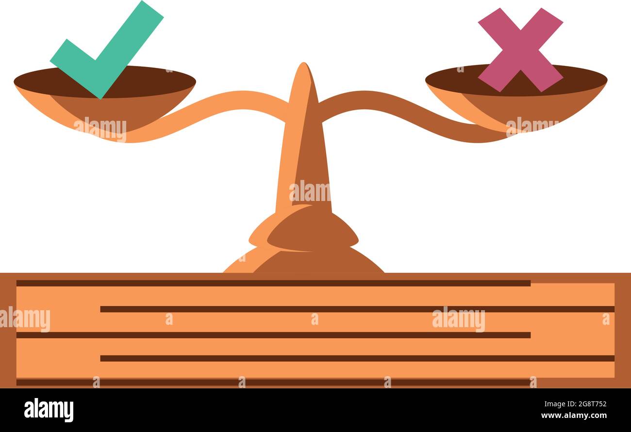 right or wrong marks in balance Stock Vector Image & Art - Alamy