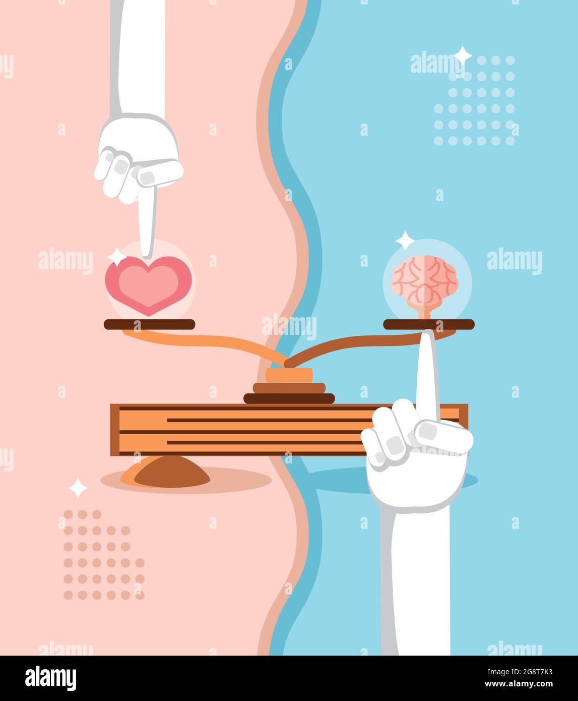 balancing heart and brain Stock Vector Image & Art - Alamy