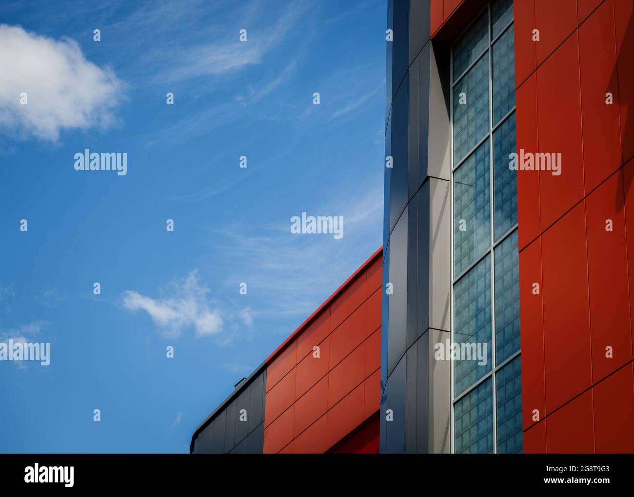 Contrasted architecture. Element of the facade of a modern European ...
