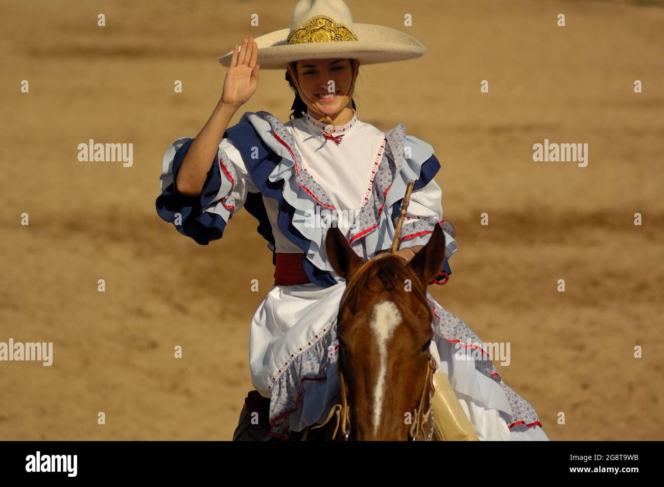 March 18, 2017- Merida, Yucatan, Mexico. "Escaramuza" competition at a ...