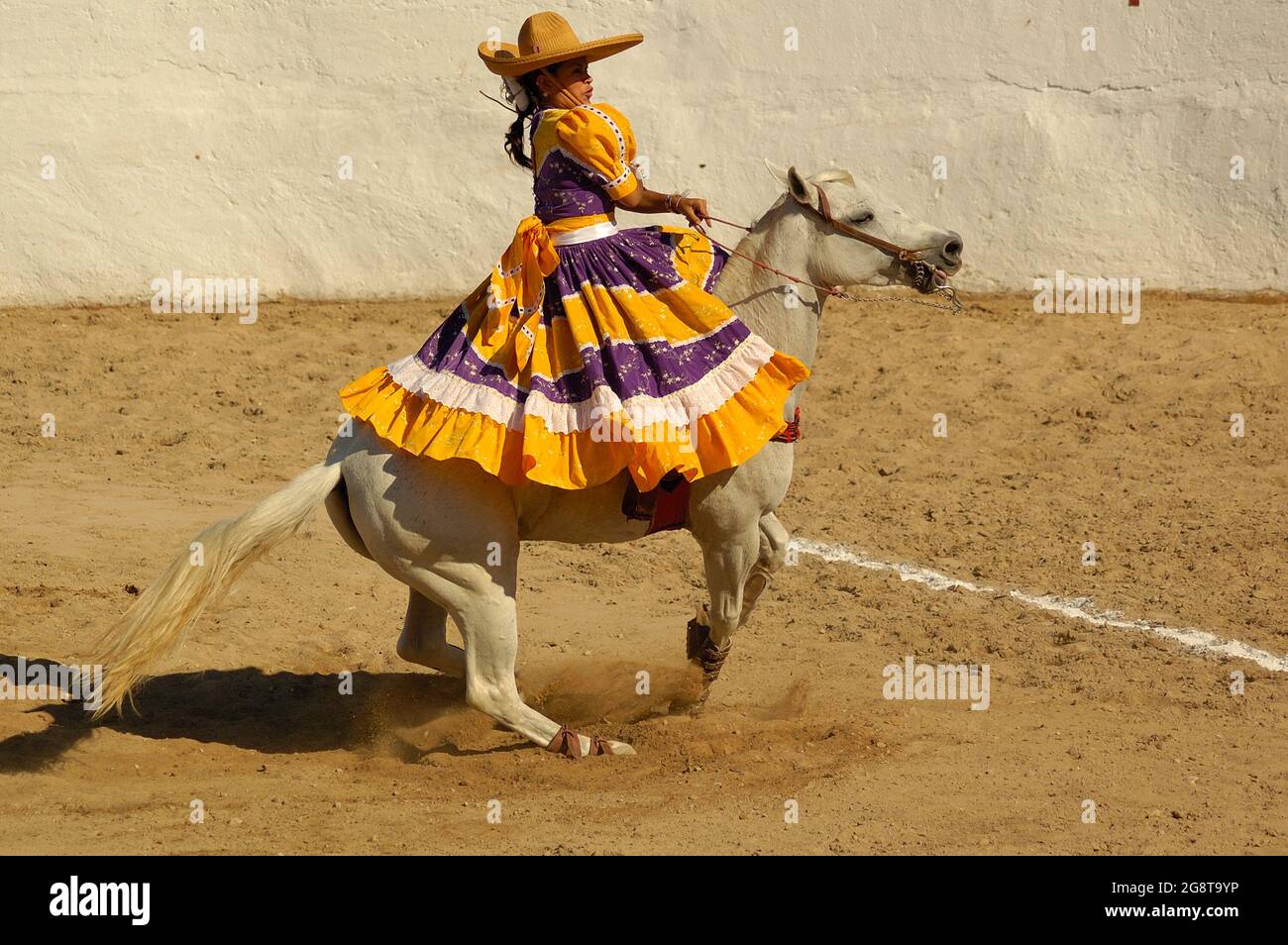 March 18, 2017- Merida, Yucatan, Mexico. "Escaramuza" competition at a ...