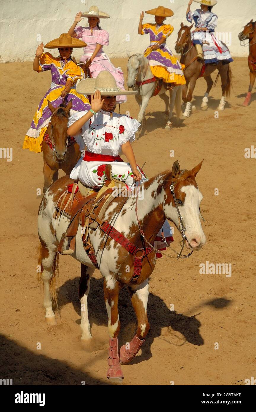 March 18, 2017- Merida, Yucatan, Mexico. "Escaramuza" competition at a ...