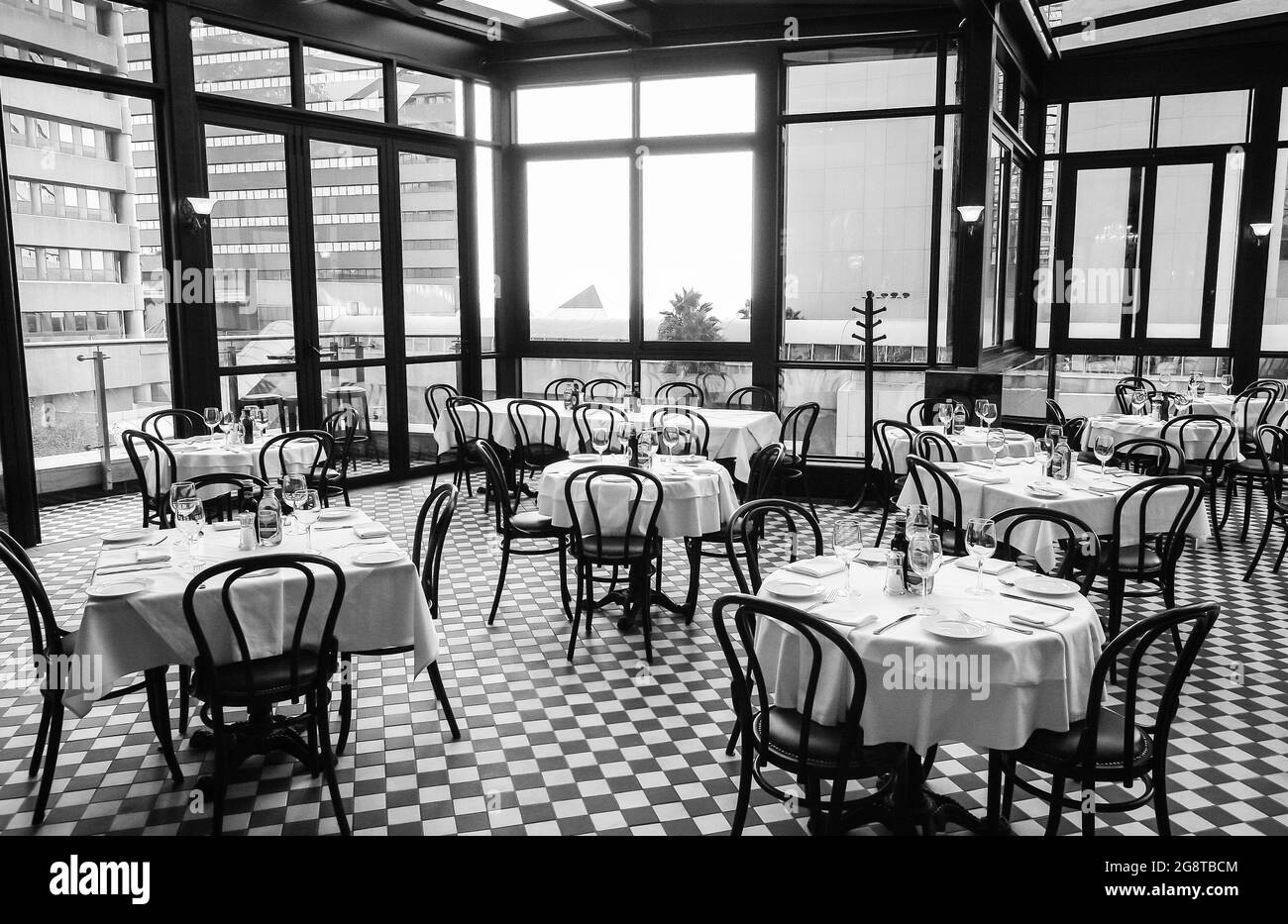 JOHANNESBURG, SOUTH AFRICA - Jan 05, 2021: An interior of retro bistro ...