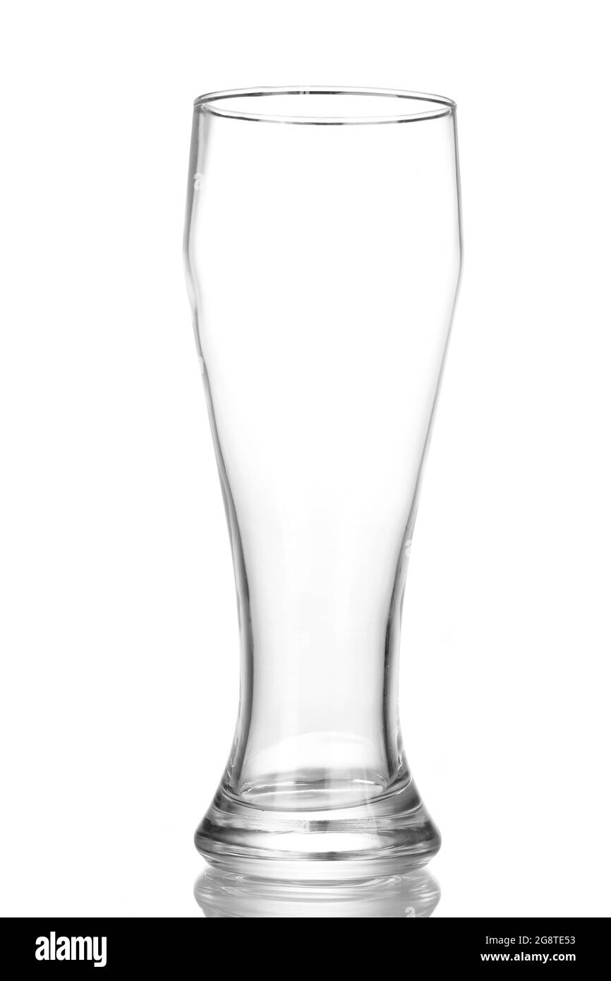 empty beer glass isolated on white Stock Photo - Alamy