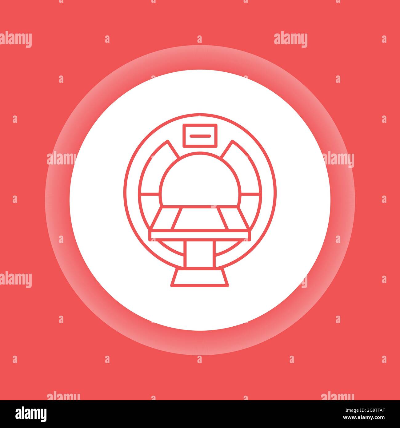 MRI machine scan device color button icon. Isolated vector element ...