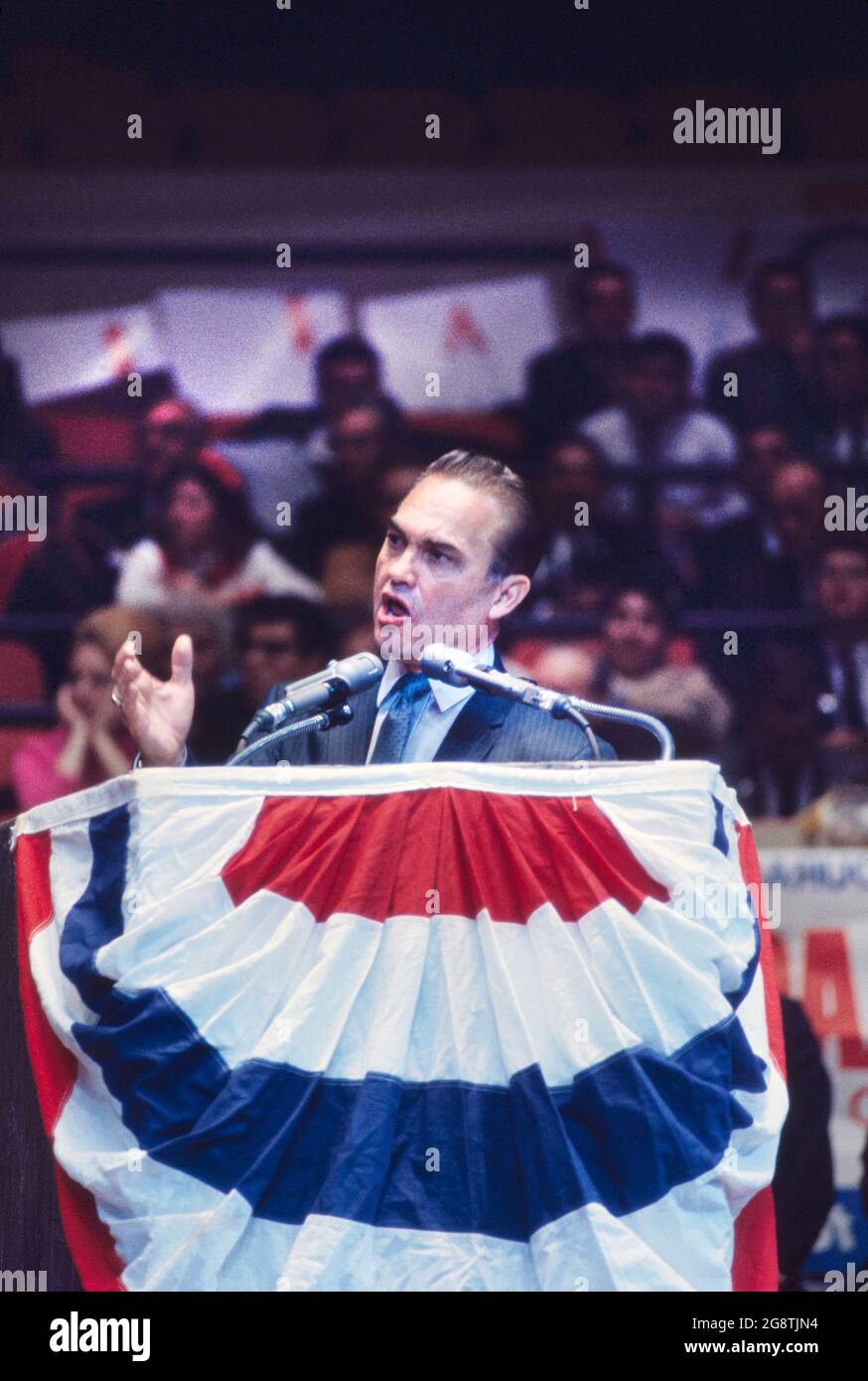 George Wallace during Speech at his Presidential Campaign Rally ...