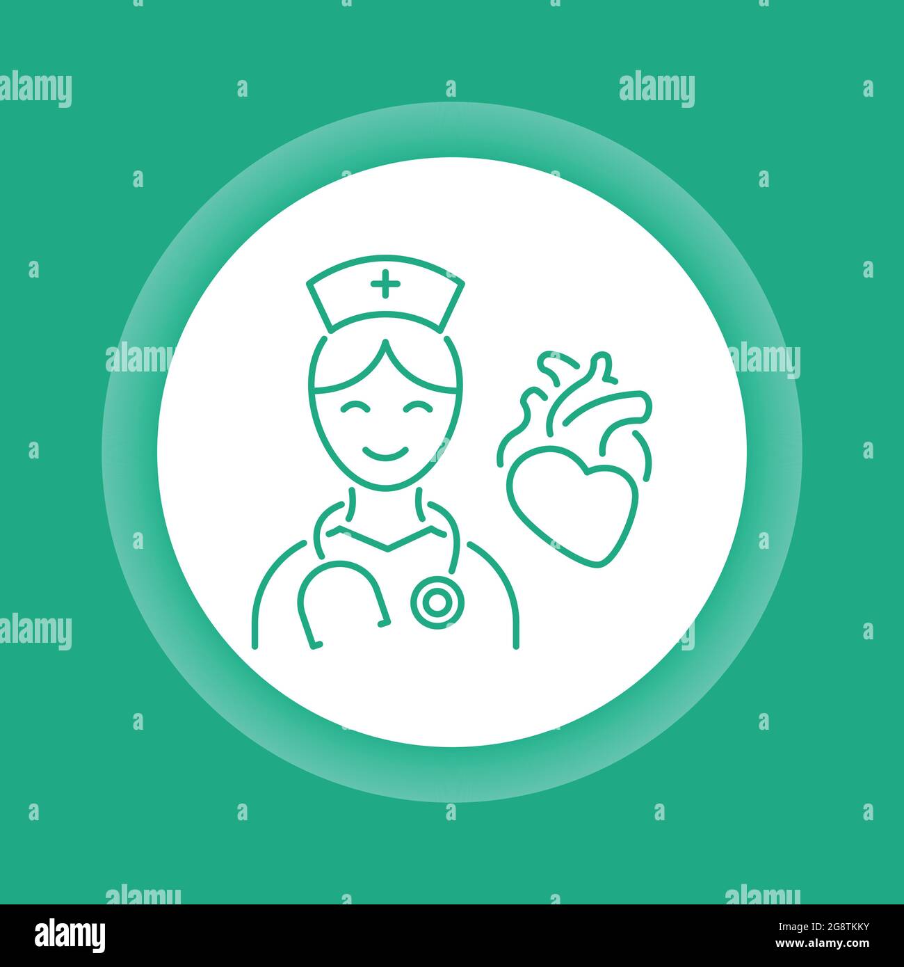 Doctor cardiologist color buttonicon. Nursing service Stock Vector ...
