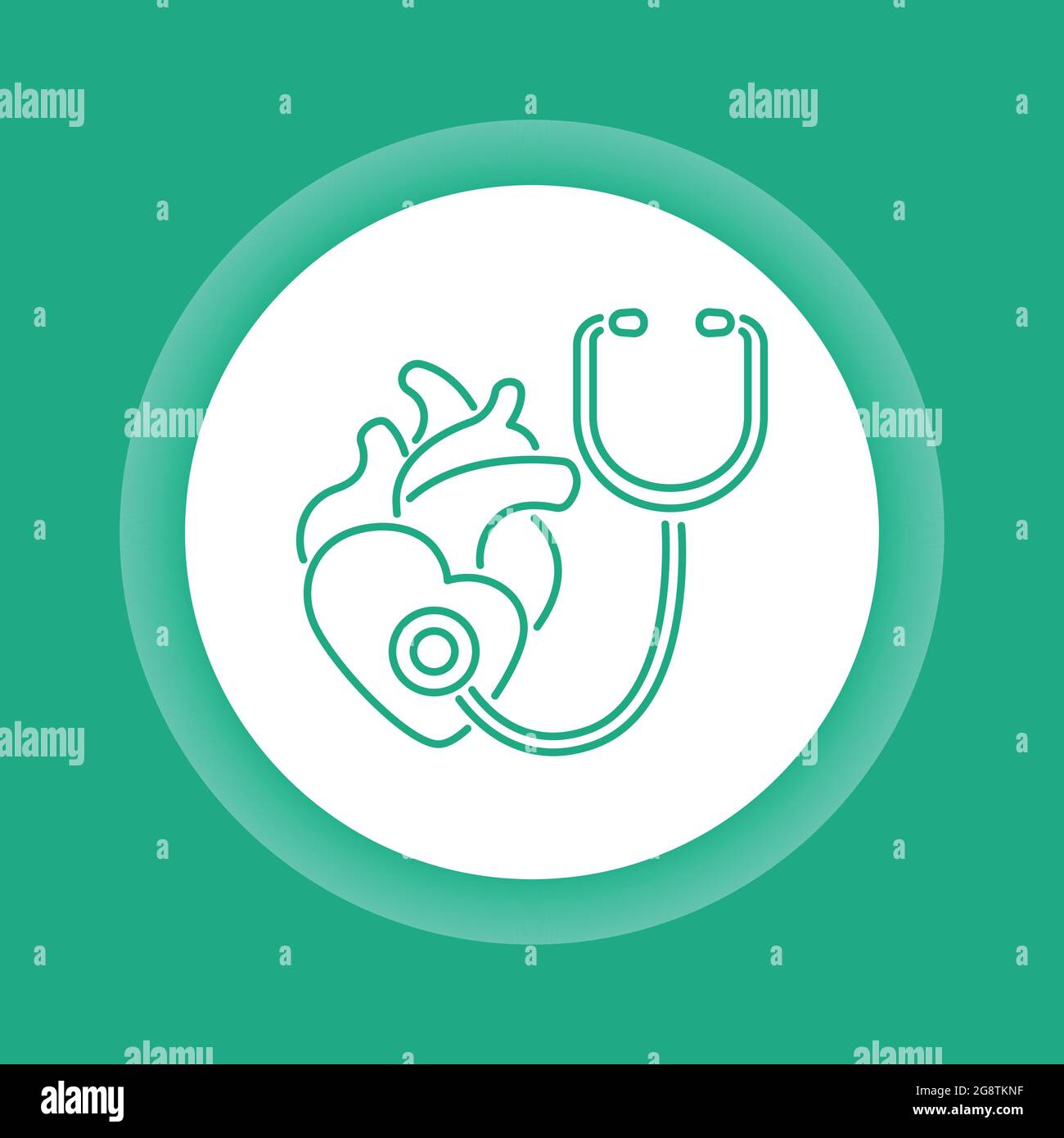 Cardiology color button icon. Medical checkup Stock Vector Image & Art ...