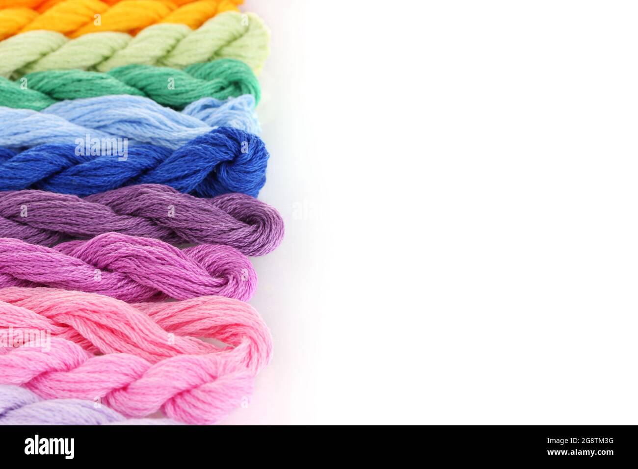 sewing threads for embroidery isolated on white Stock Photo - Alamy