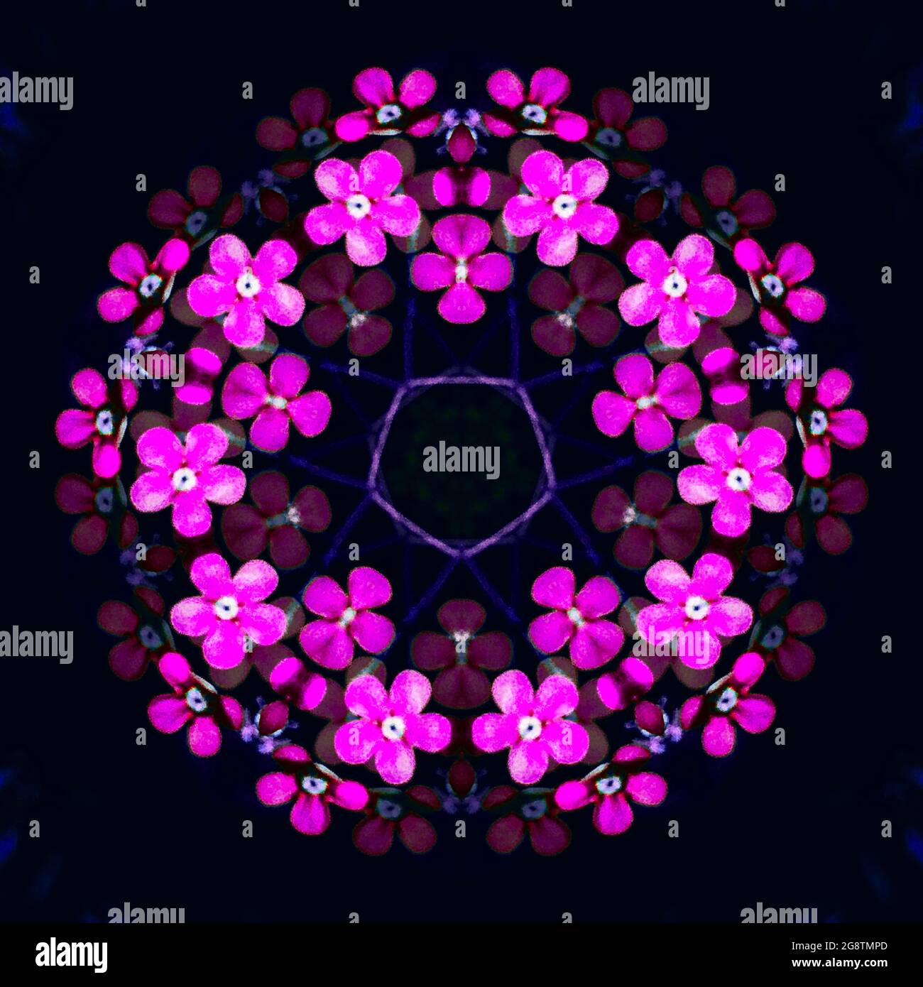 Circle of flowers pattern background Stock Photo - Alamy