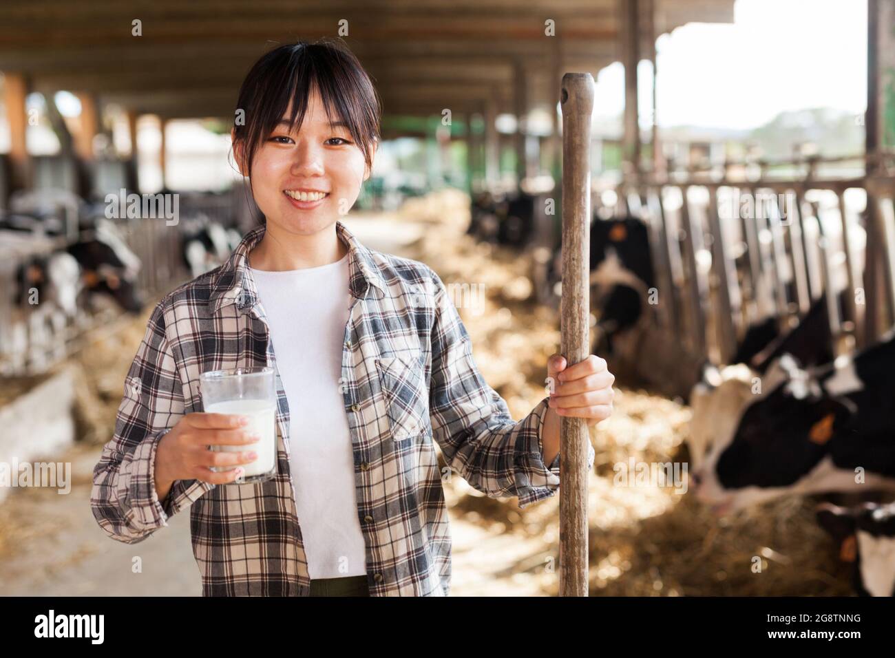 Positive livestock farm worker hi-res stock photography and images - Alamy