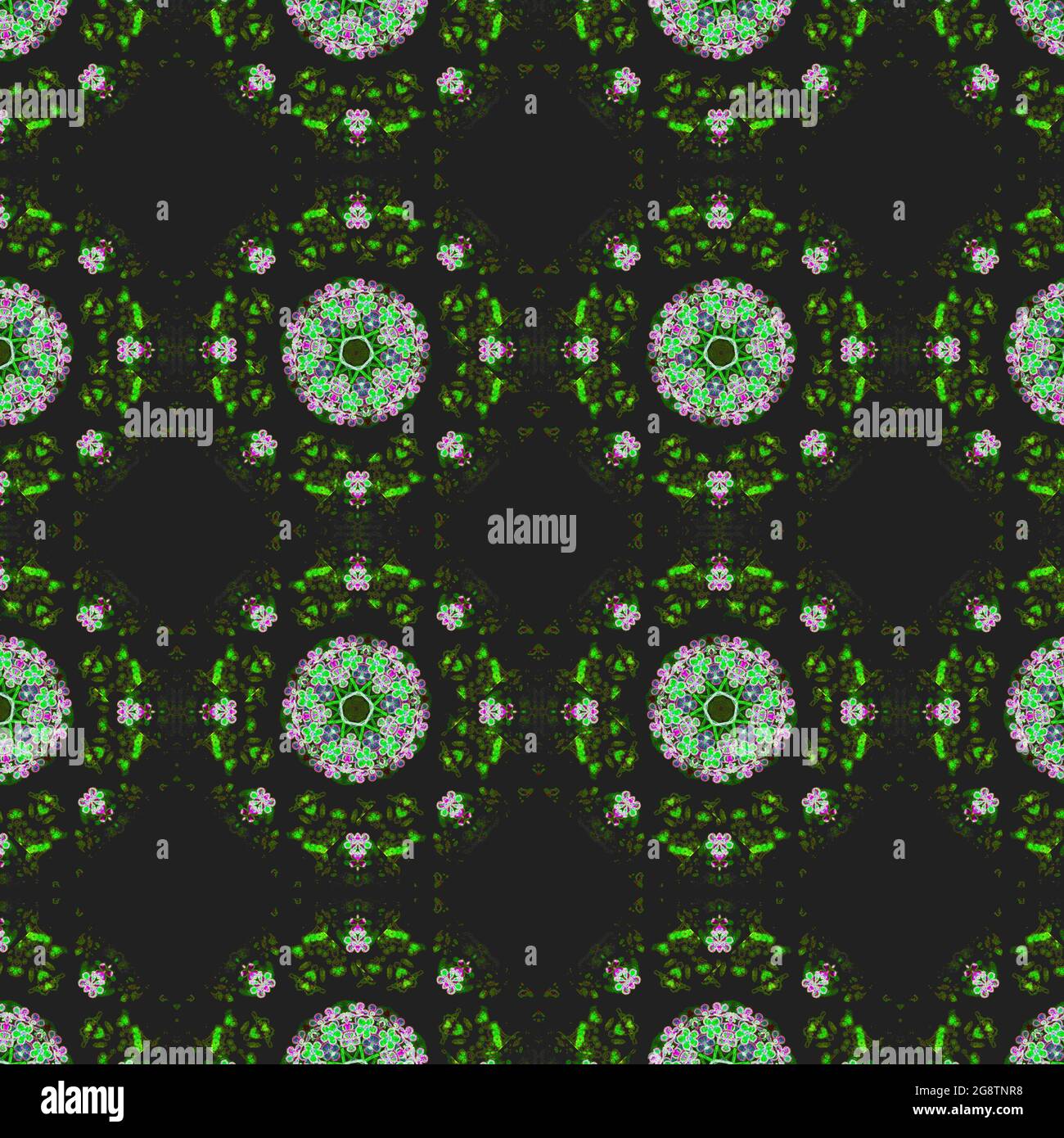 Circle of flowers pattern background Stock Photo - Alamy