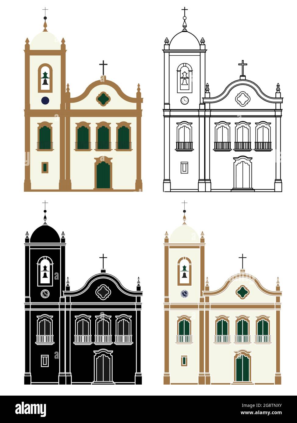 Old catholic church square Stock Vector Images - Alamy