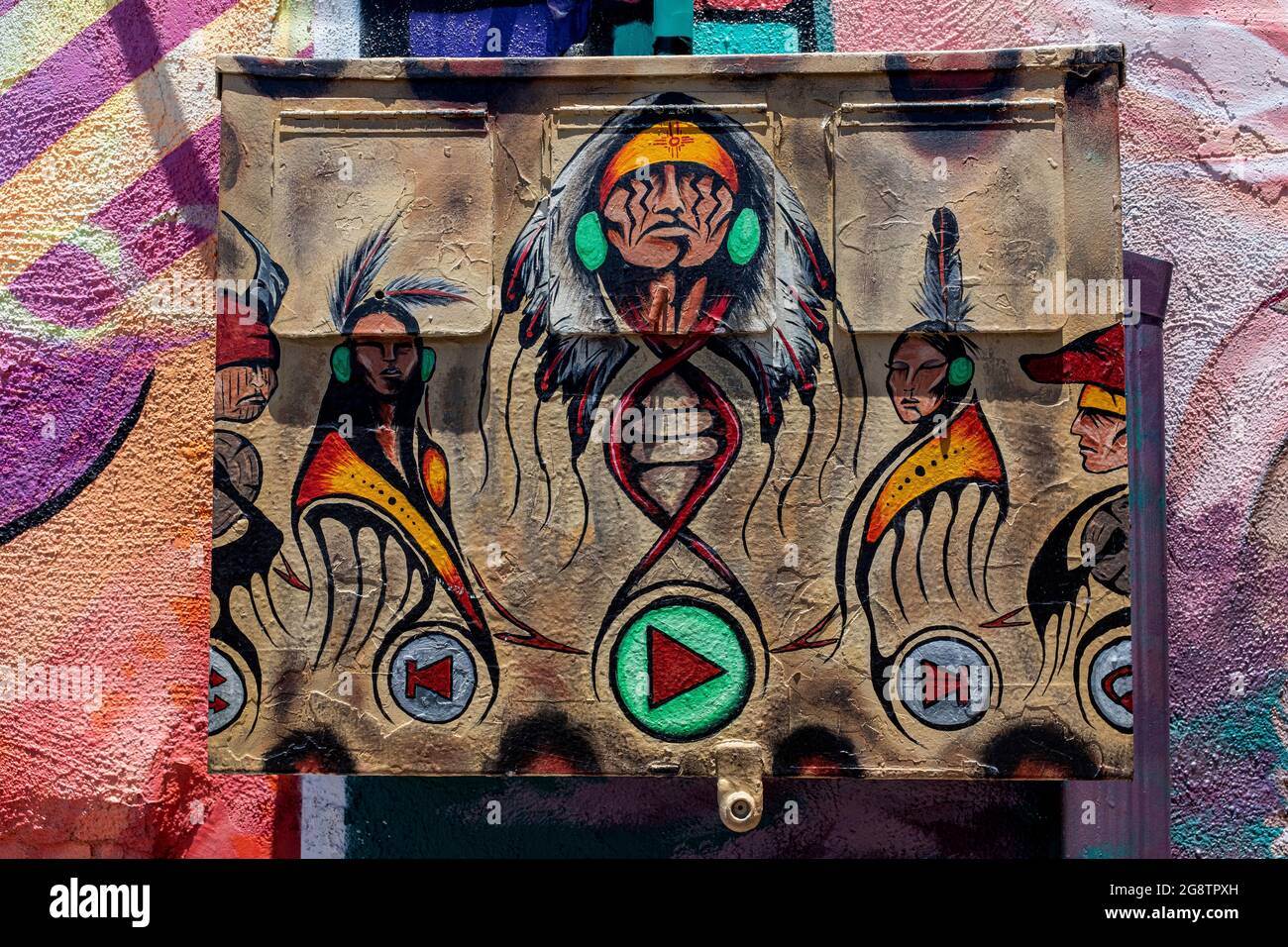 street art in back of El Rey Theater, downtown Albuquerque, New Mexico ...