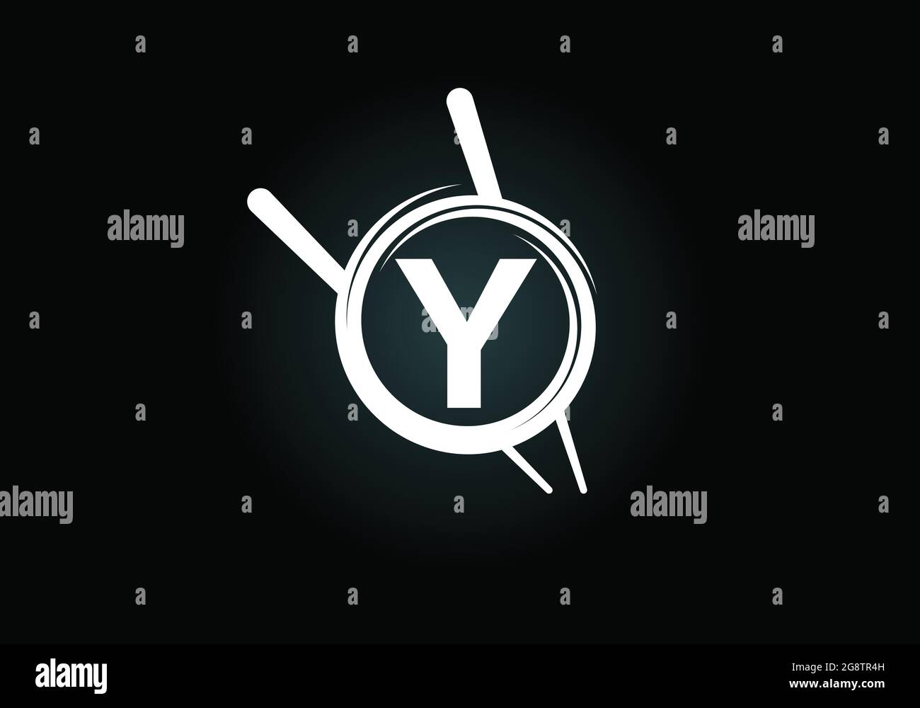 Initial Y monogram alphabet in the abstract circle with Chopstick ...