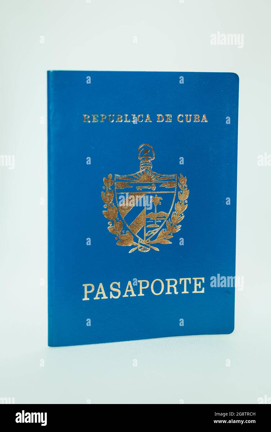 Passport of Cuba isolated on a white background with free space for ...