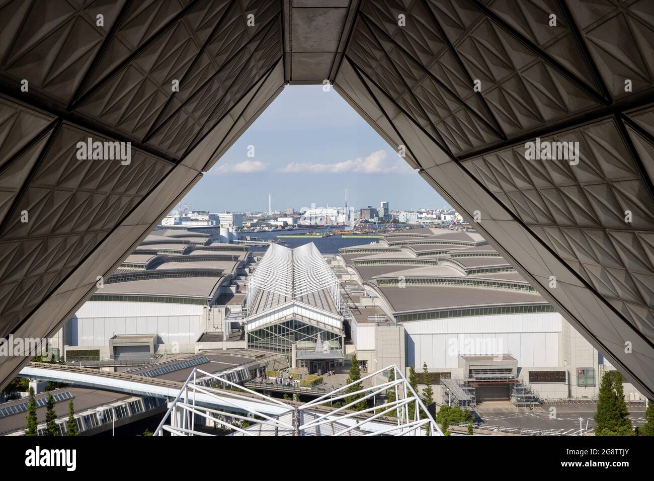 Tokyo, Japan. 25th Mar, 2021. Toyko bay seen from the Toyko Big Sight ...