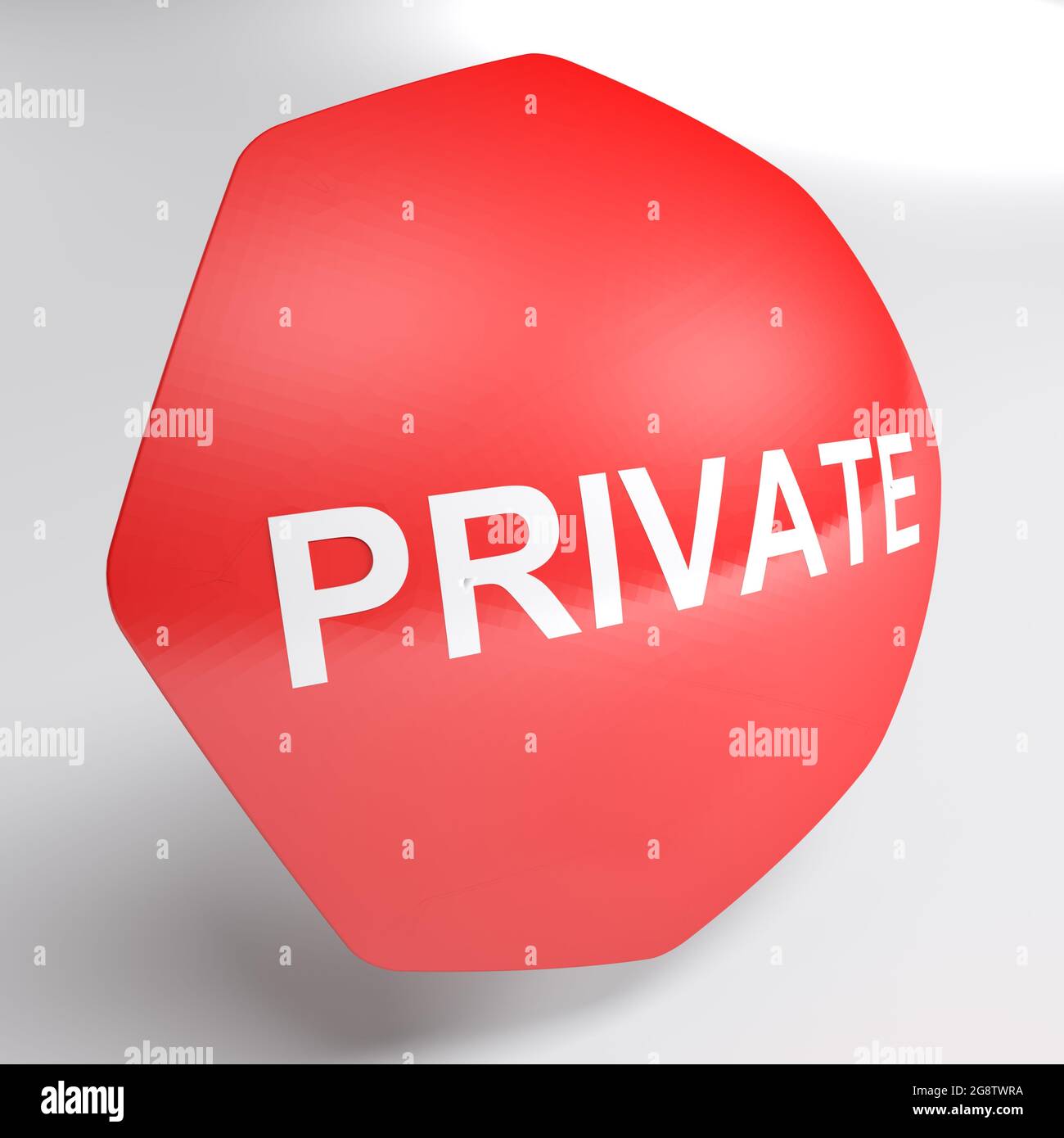 PRIVATE red icon isolated on white background - 3D rendering ...