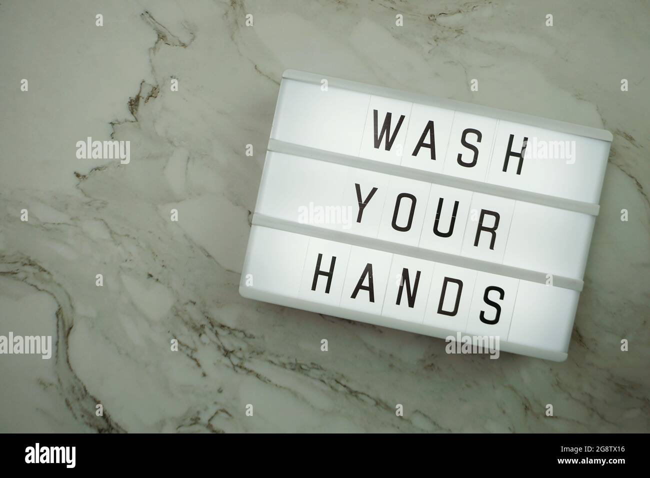 Wash your hands school sign hi-res stock photography and images - Alamy