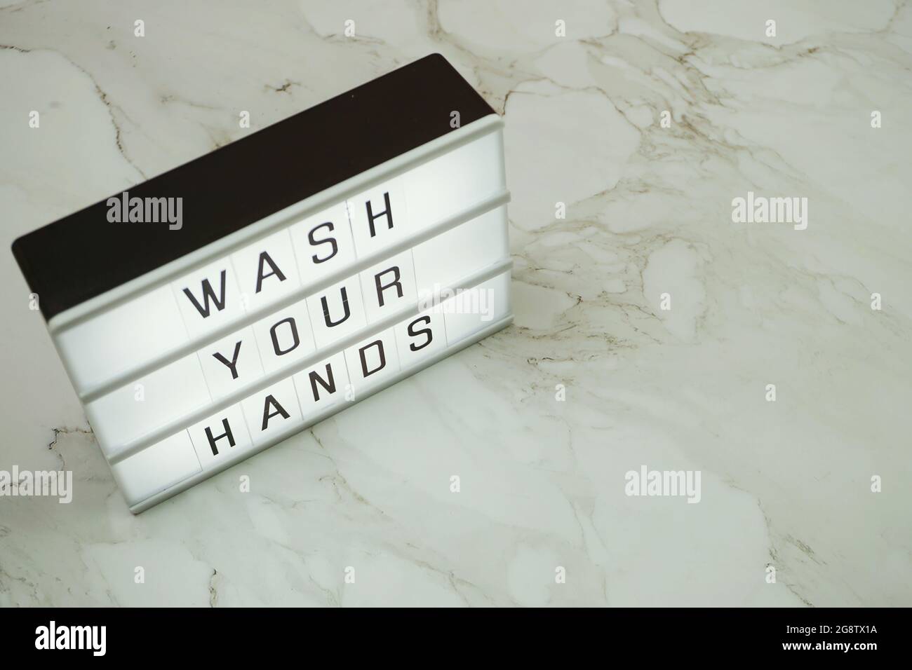 Wash your hands school sign hi-res stock photography and images - Alamy