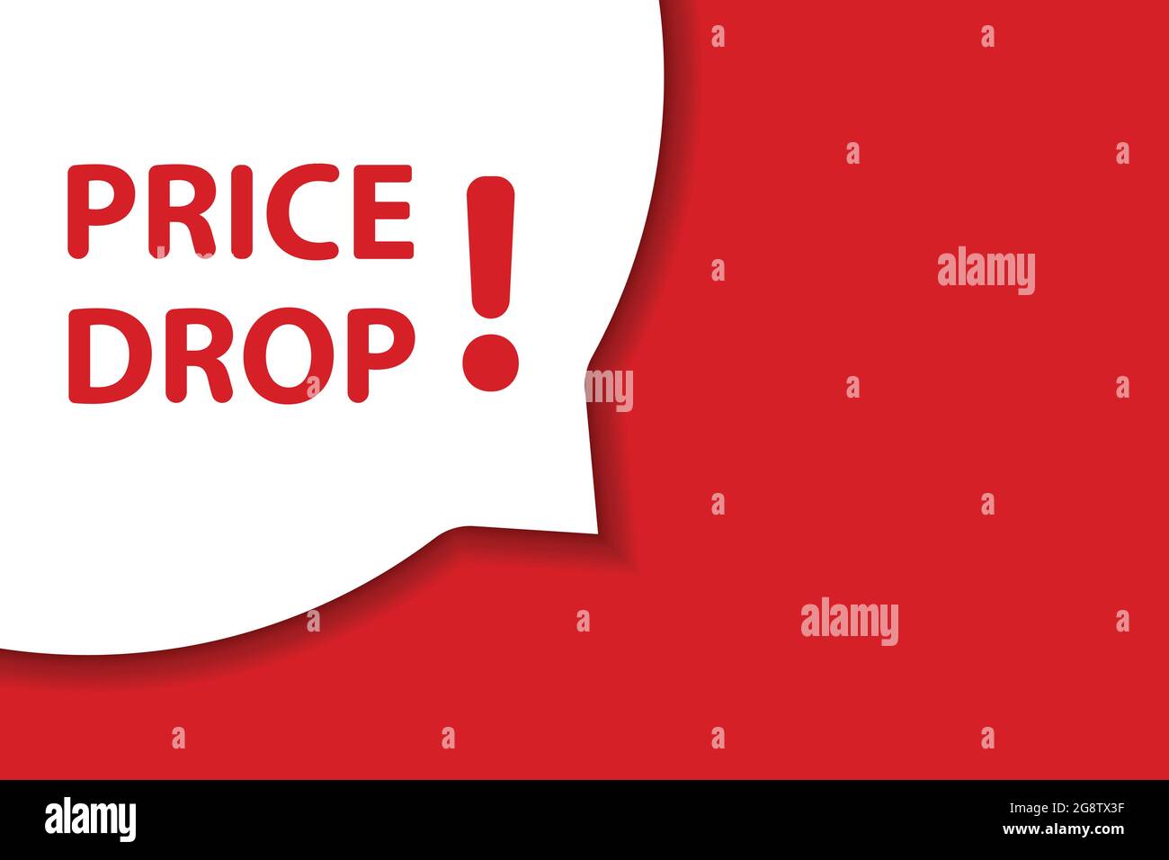 Price drop speech bubble banner vector with copy space for business ...